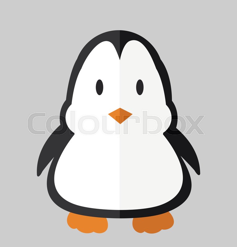 Cute fat Penguin vector illustration | Stock vector | Colourbox