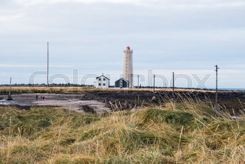 Lighthouse Grotta in Reykjavik Iceland ... | Stock image | Colourbox
