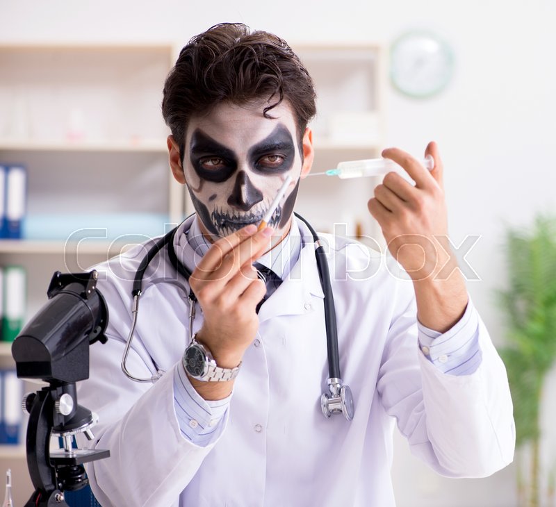 The scary monster doctor working in lab | Stock image | Colourbox
