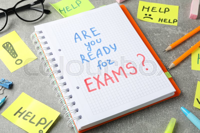 Inscriptions Are you ready for exams? ... | Stock image | Colourbox