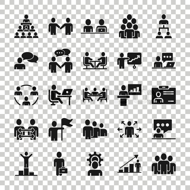Business communication icon set in ... | Stock vector | Colourbox