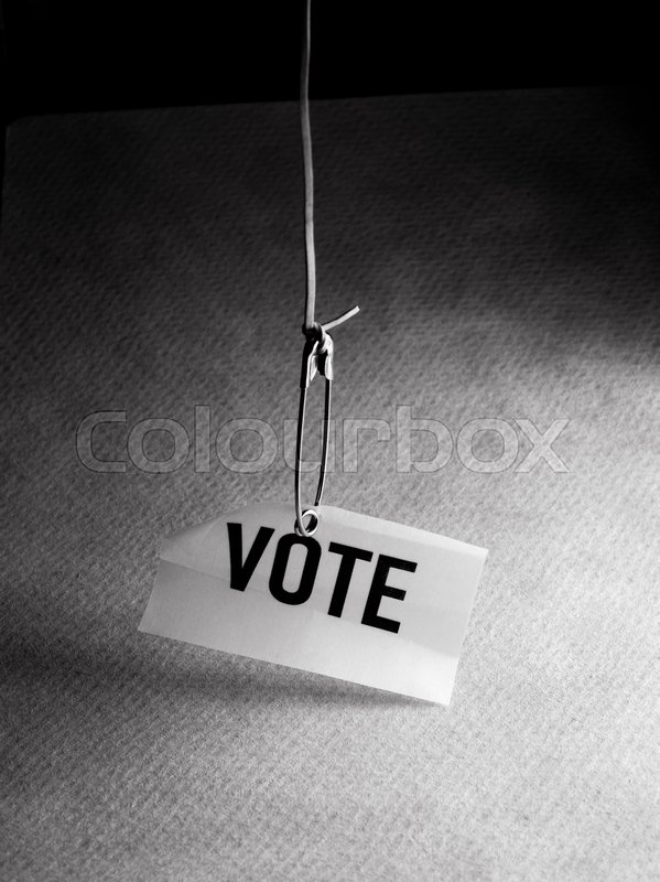 Close up of a Vote tag | Stock image | Colourbox