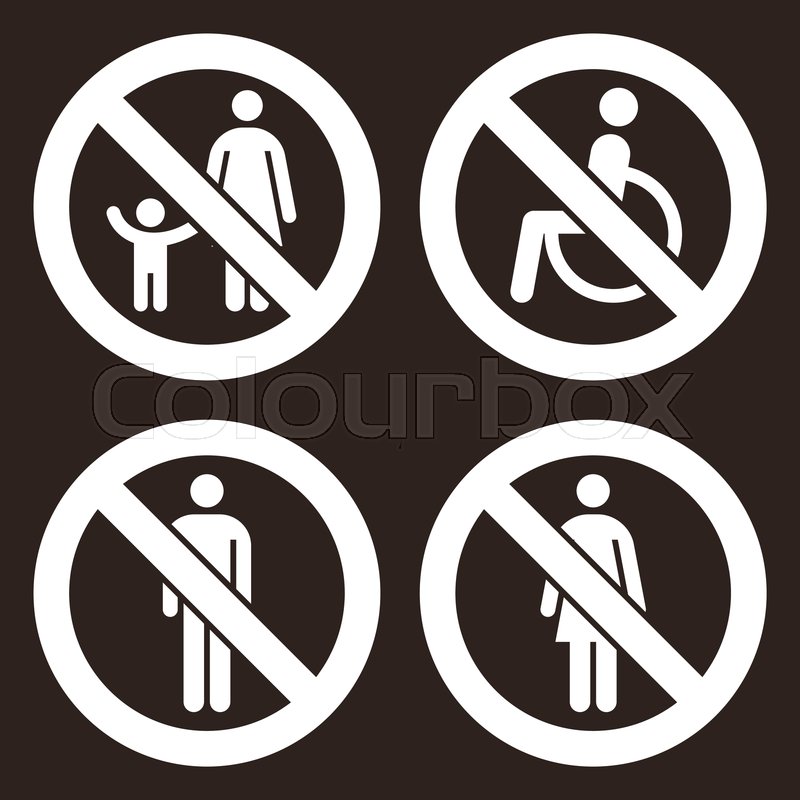 Parent and child sign, No disabled ... | Stock vector | Colourbox