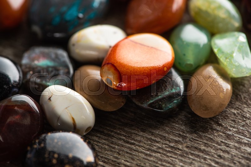 Close up view of fortune telling stones ... | Stock image | Colourbox