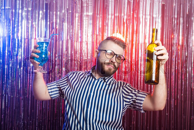 Alcoholism, fun and fool concept - ... | Stock image | Colourbox