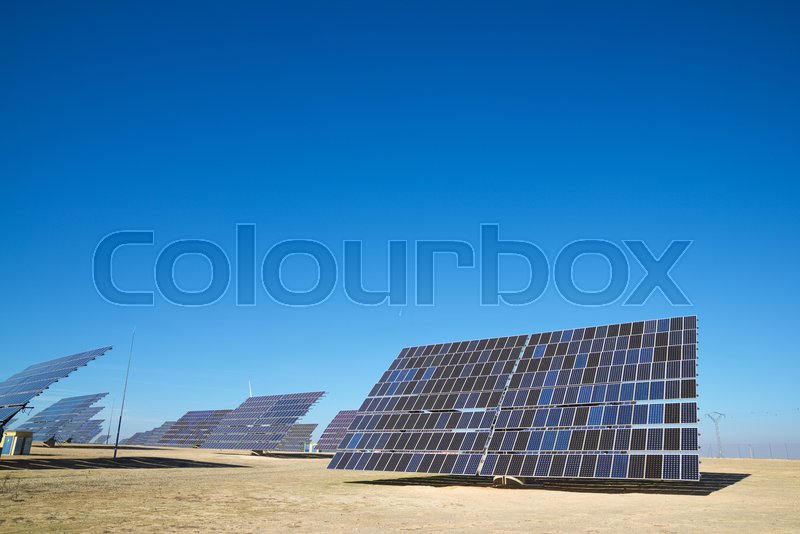 Huge solar panels for electric ... | Stock image | Colourbox