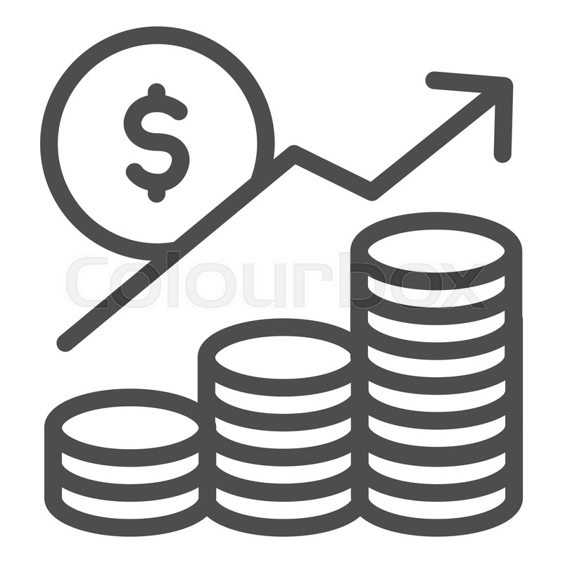 Money Growth Sign Icon Vector