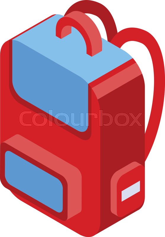 Kid backpack icon. Isometric of kid ... | Stock vector | Colourbox