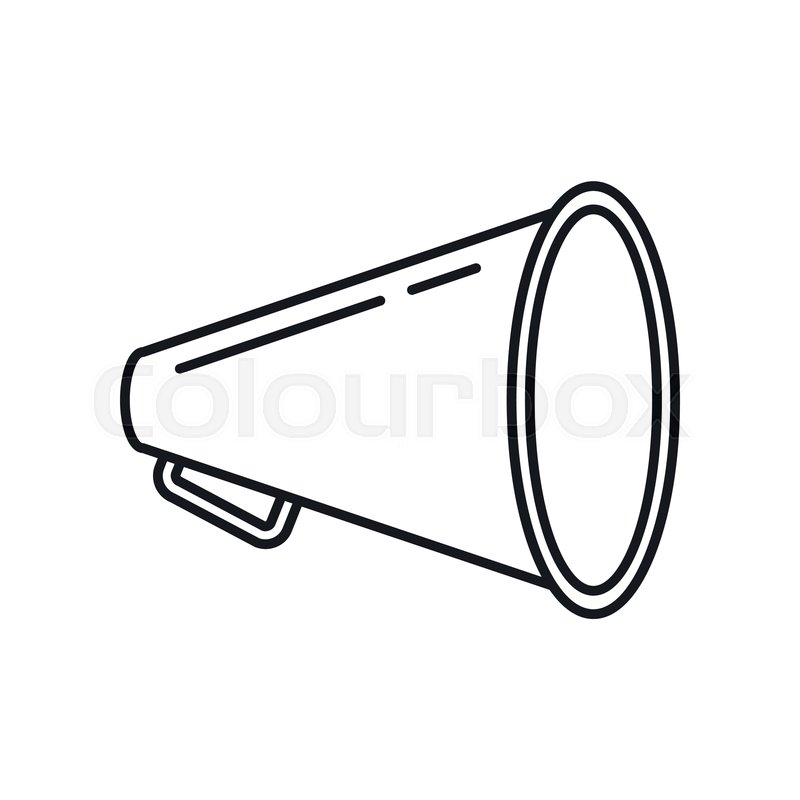 Retro Megaphone outline icon. Vector ... | Stock vector | Colourbox