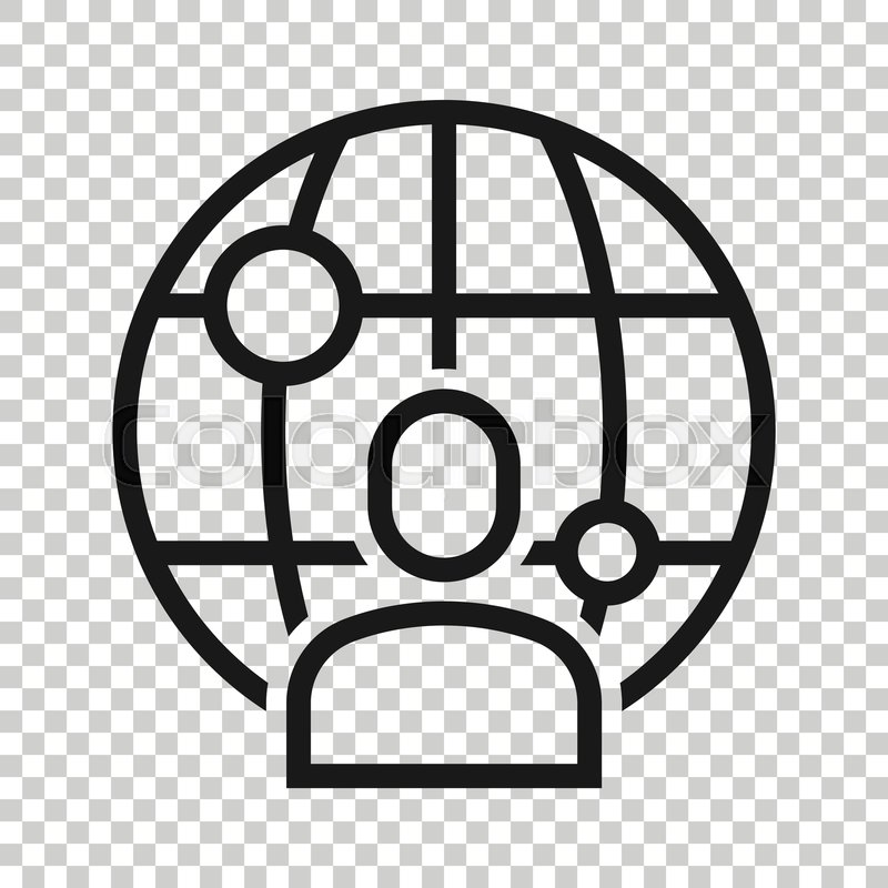 People global icon in flat style. ... | Stock vector | Colourbox