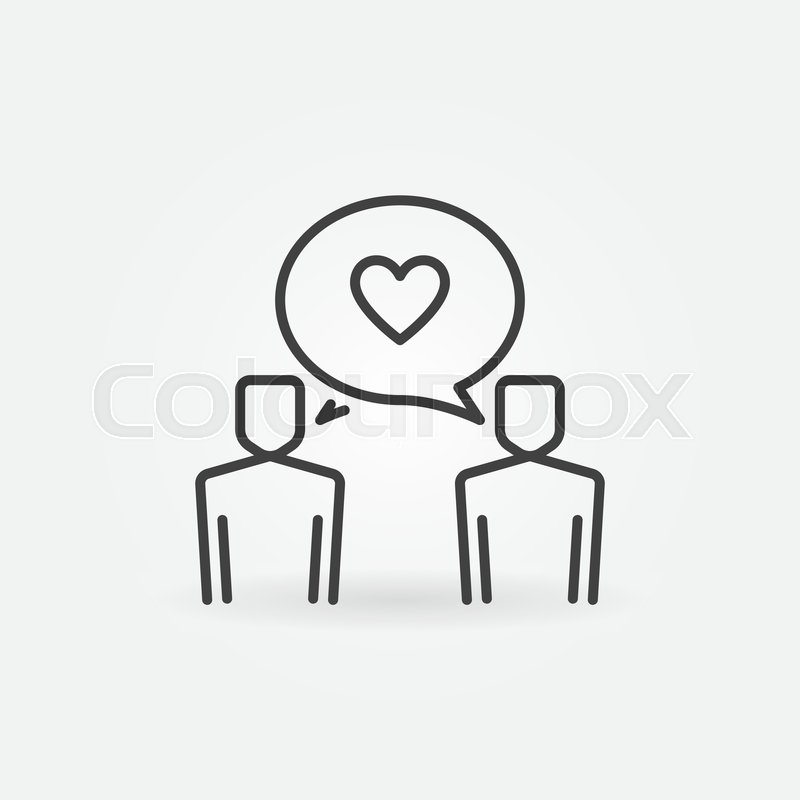 Two People Talking vector outline ... | Stock vector | Colourbox