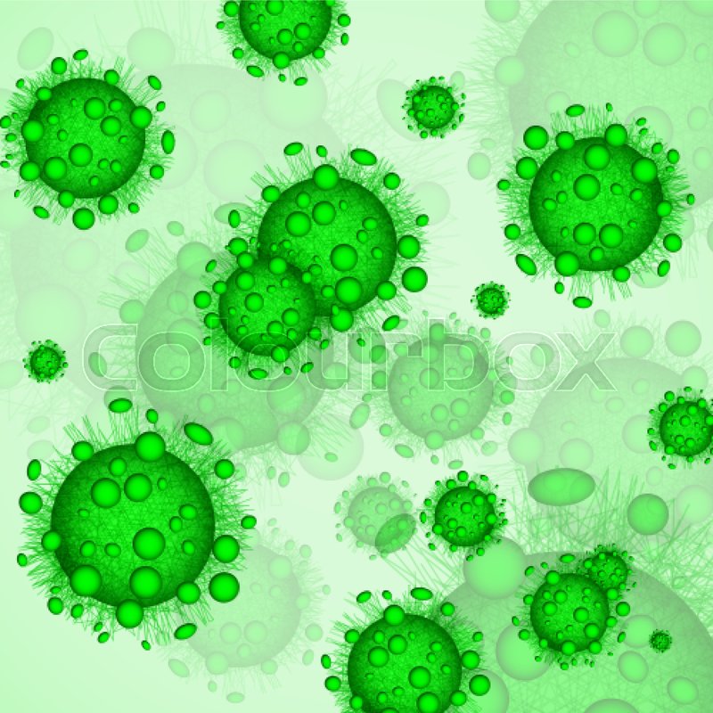 Green Virus Cells. Dangerous infection ... | Stock vector | Colourbox