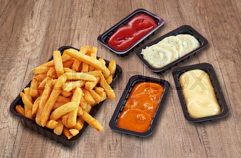 Fast food Snack and french fries. Each ... | Stock image | Colourbox