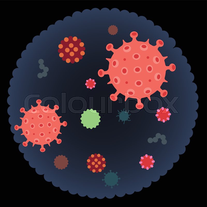 Vector of cute virus - flat design. | Stock vector | Colourbox