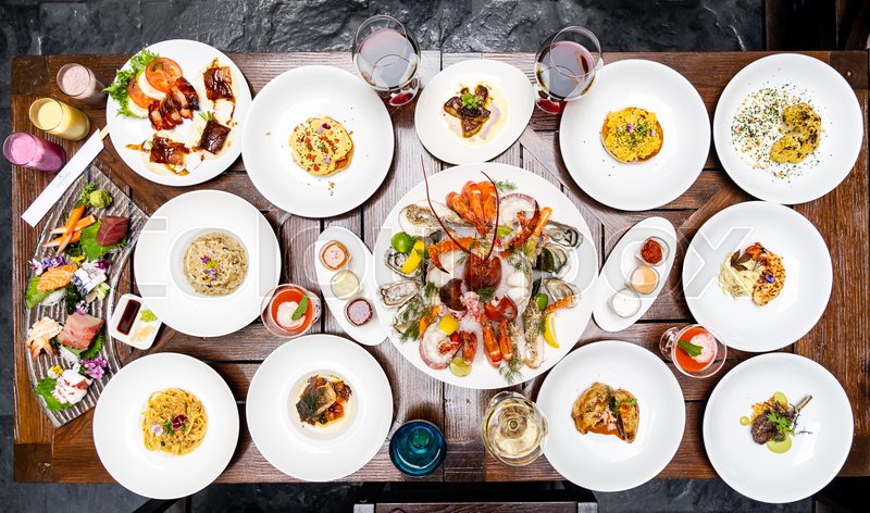 Table top view premium variety of ... | Stock image | Colourbox