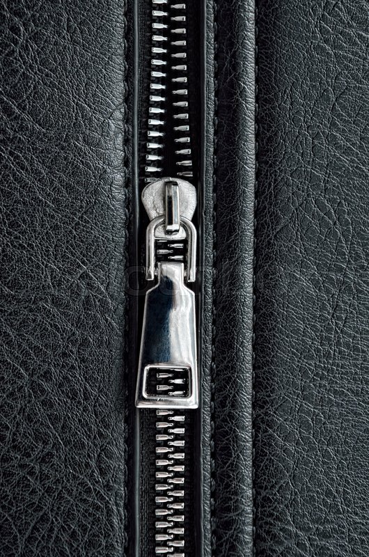 Metal Zipper On Leather