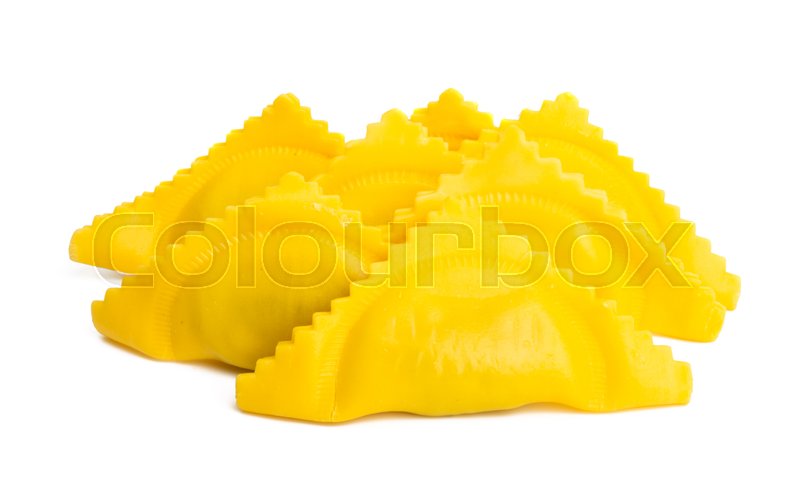 Triangular ravioli isolated on white ... | Stock image | Colourbox