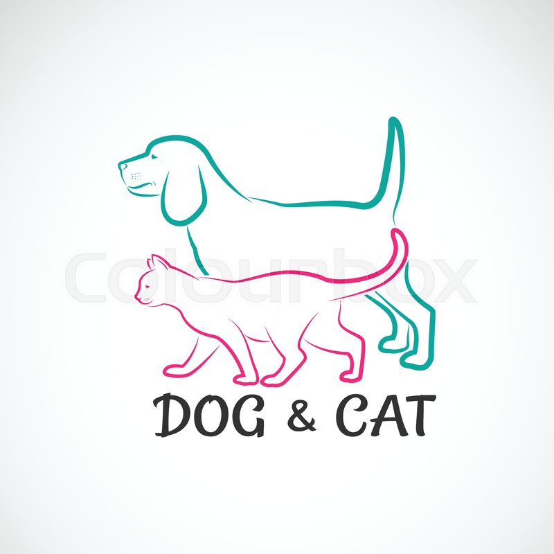 Vector of a dog and cat design on ... | Stock vector | Colourbox