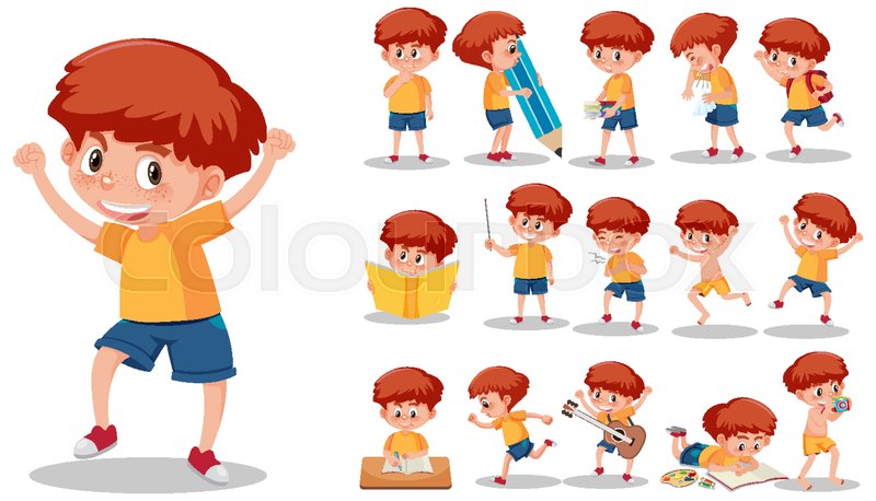 Set of kid character with different ... | Stock vector | Colourbox