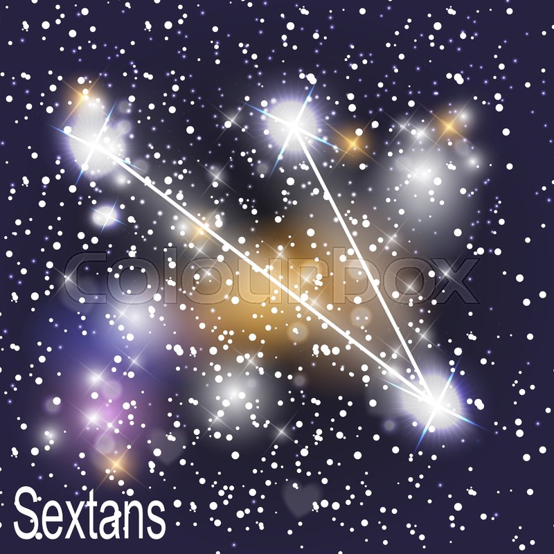Sextans Constellation with Beautiful ... | Stock vector | Colourbox