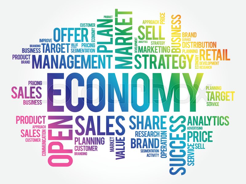 ECONOMY word cloud collage, business ... | Stock vector | Colourbox