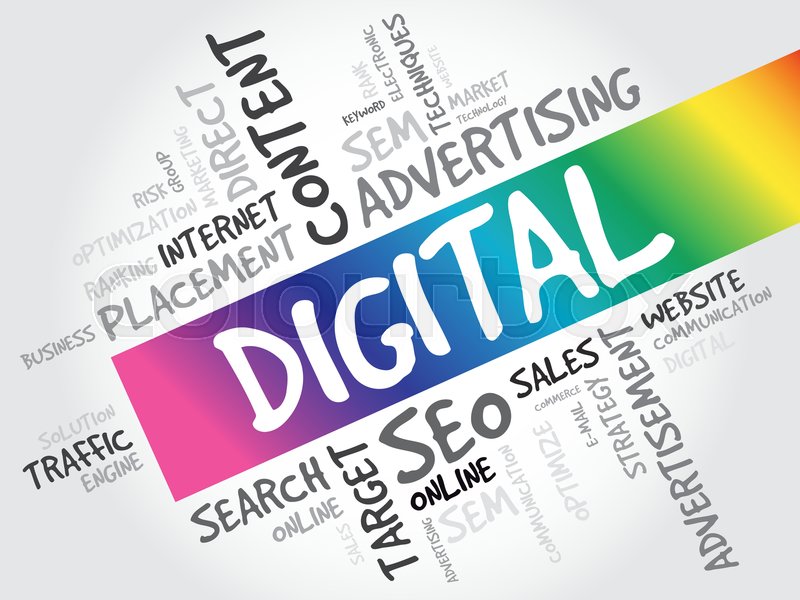 DIGITAL word cloud, business concept | Stock vector | Colourbox