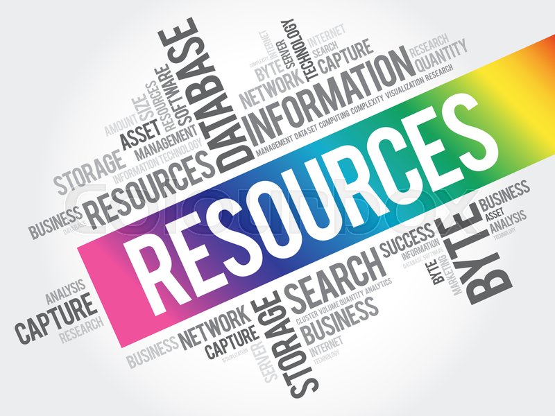 Resources word cloud collage, business ... | Stock vector | Colourbox