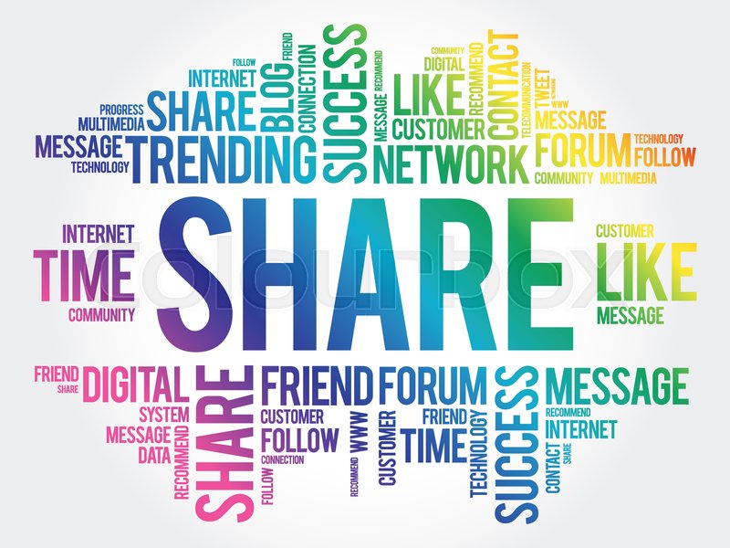 SHARE word cloud, technology business ... | Stock vector | Colourbox