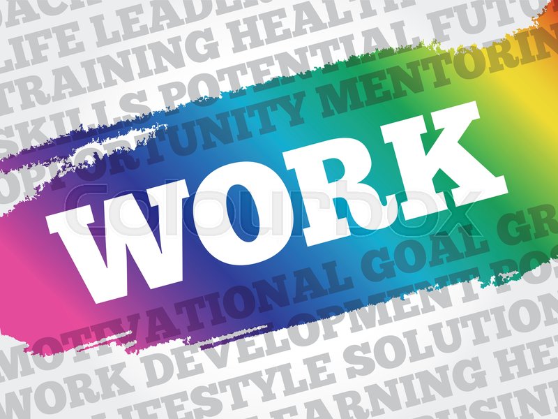 WORK word cloud collage, business ... | Stock vector | Colourbox