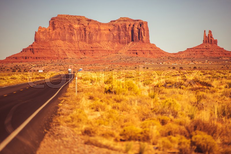 Arizona Desert Highway Through the ... | Stock image | Colourbox