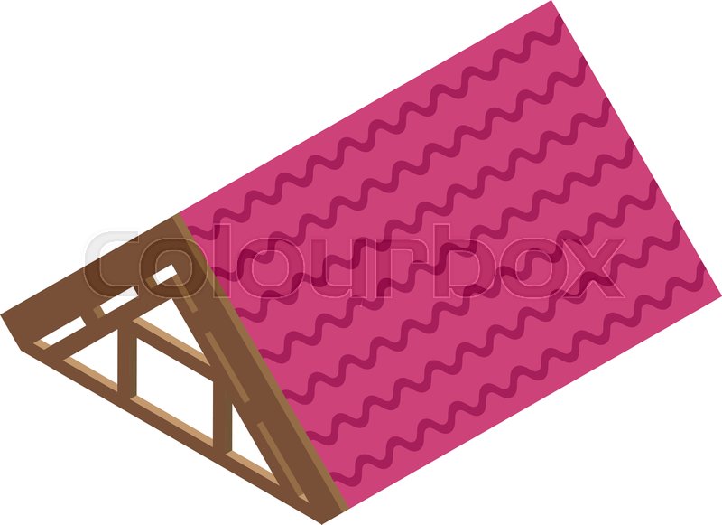 Shingle roof icon. Isometric of ... | Stock vector | Colourbox
