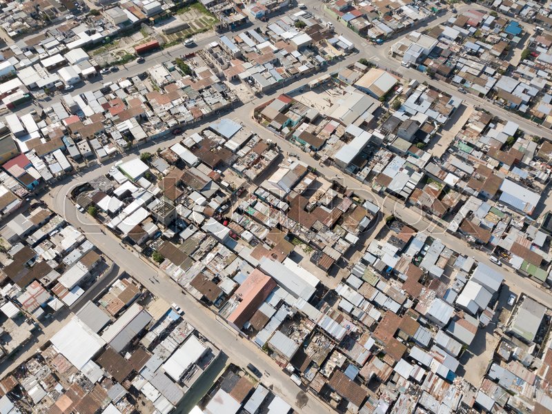 Aerial view over a township in South ... | Stock image | Colourbox