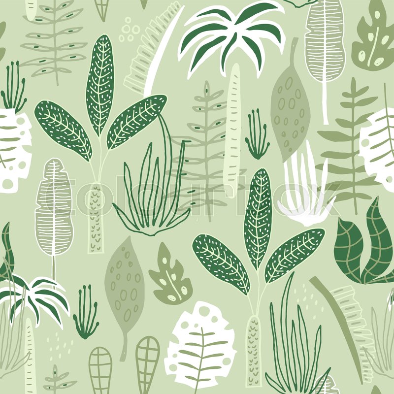 Seamless jungle pattern with hand ... | Stock vector | Colourbox