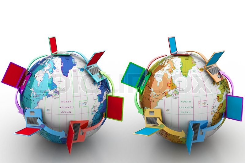 Computer network around the world | Stock image | Colourbox
