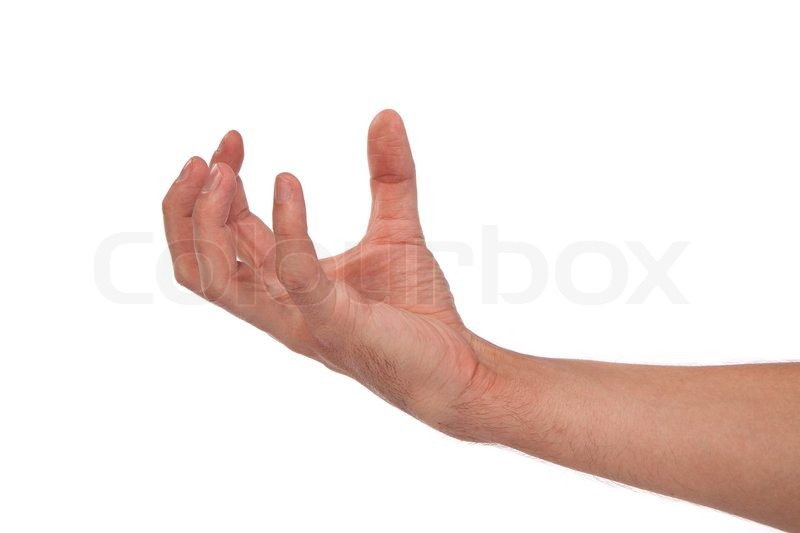 Male hand reaching for something on ... | Stock image | Colourbox