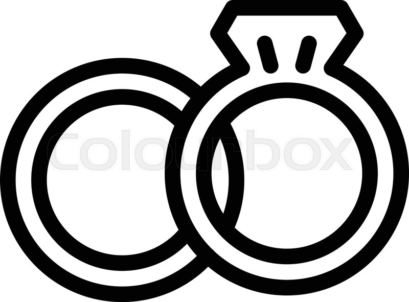 Black And White Wedding Rings Clipart