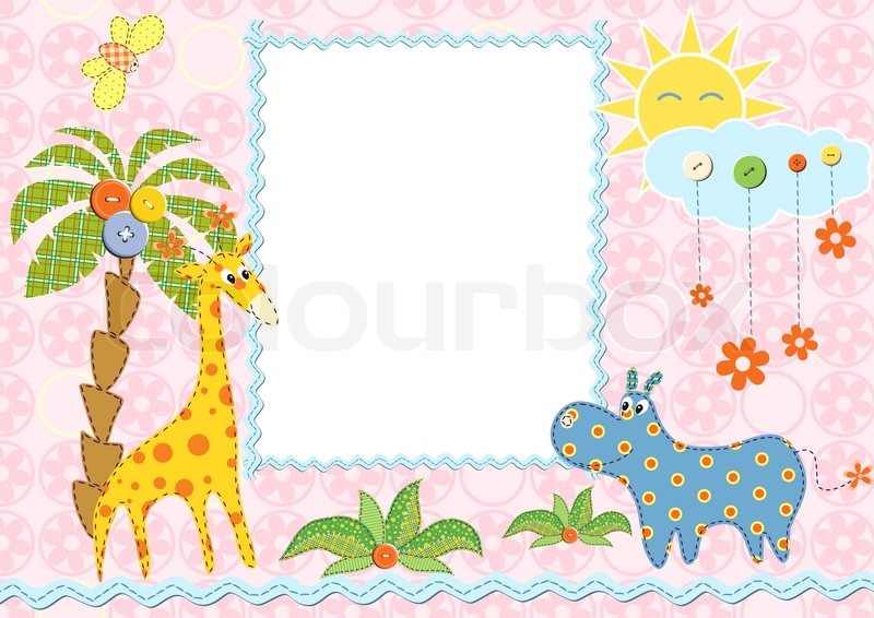 Baby frame or card. Vector ... | Stock vector | Colourbox