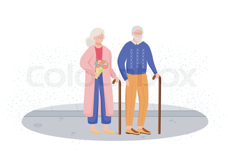 Retired people flat vector ... | Stock vector | Colourbox