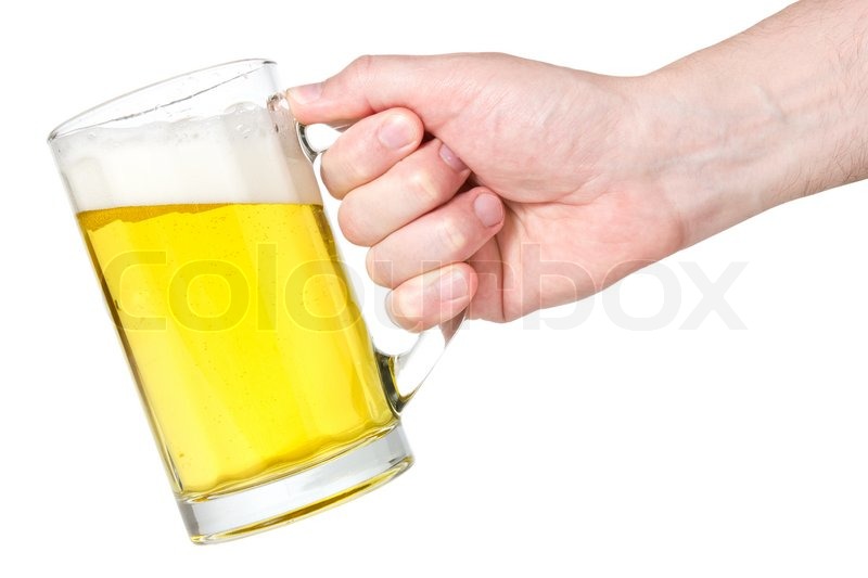 Hand with beer-mug | Stock image | Colourbox