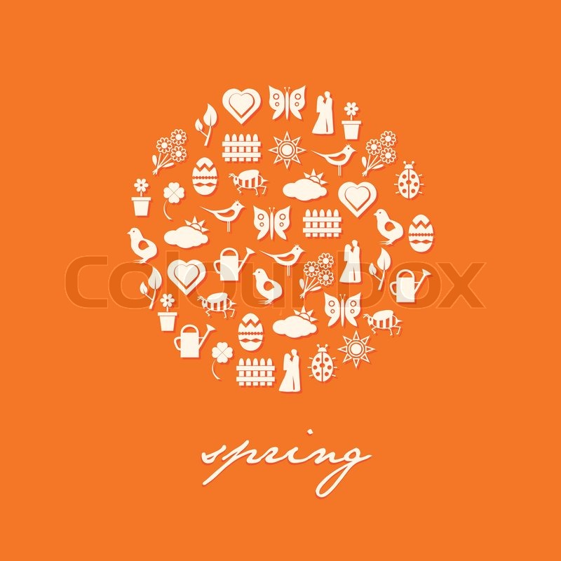 Spring icons in circle | Stock vector | Colourbox