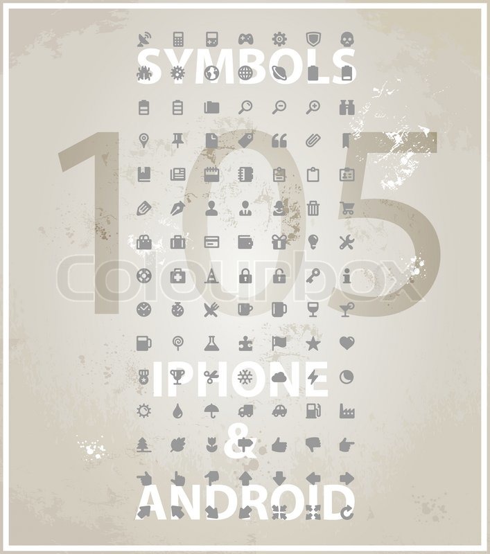 "web mobile smartphone symbols set ... | Stock vector | Colourbox