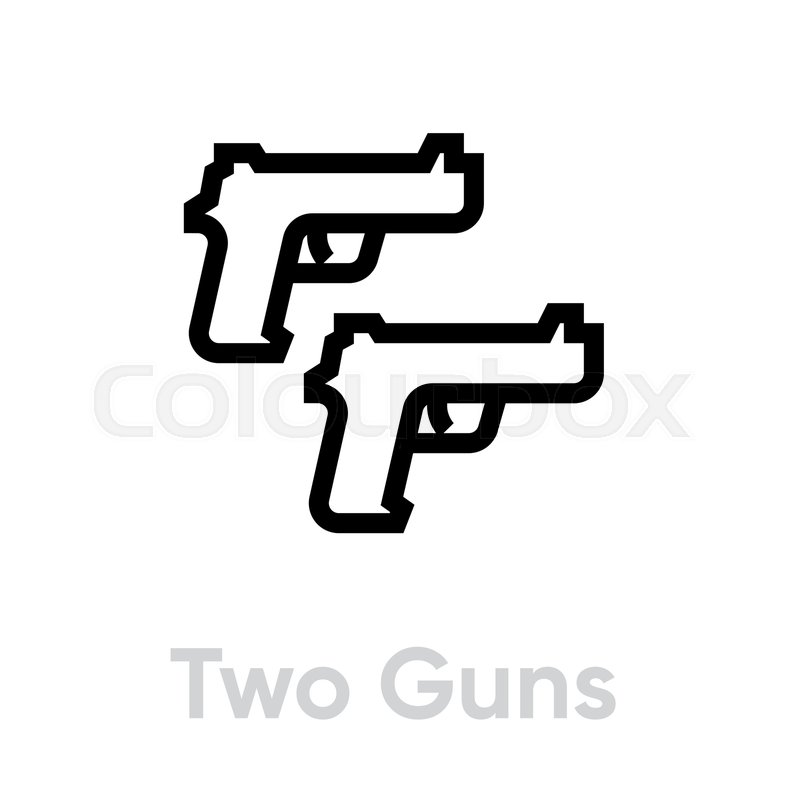 Two Guns Clipart