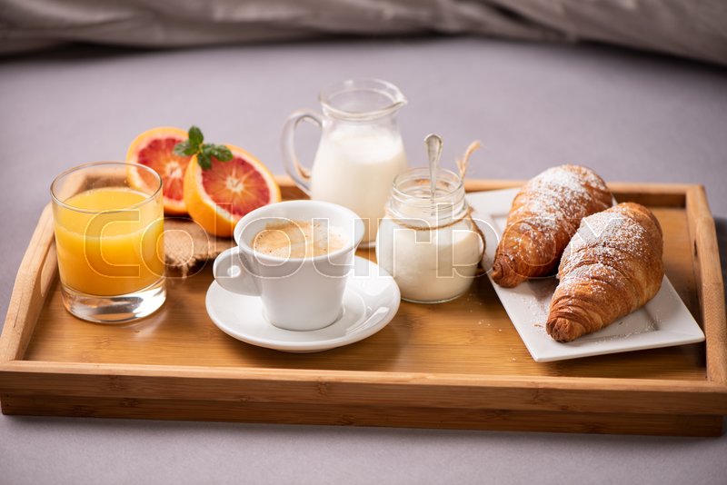 Continental breakfast. Breakfast tray ... | Stock image | Colourbox
