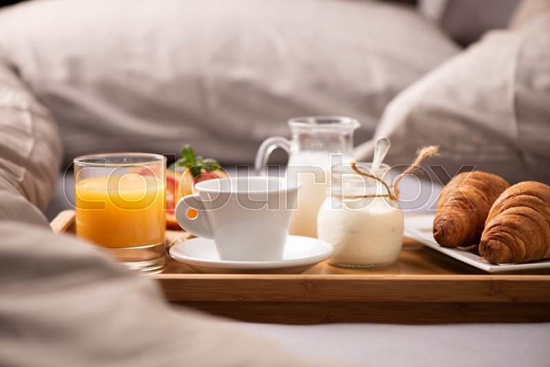 Continental breakfast. Breakfast tray ... | Stock image | Colourbox