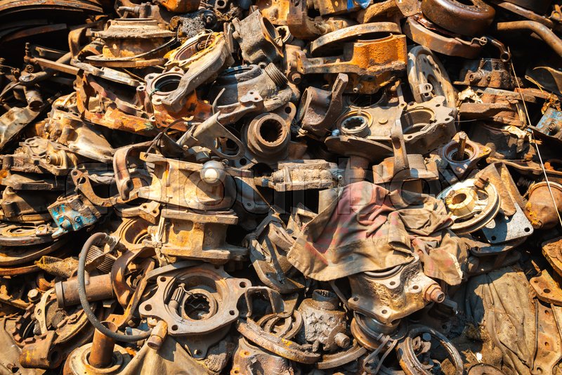 Closeup view of pile of old rusty metal ... | Stock image | Colourbox