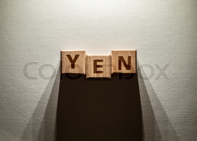 Yen Word Written On Wood Blocks | Stock image | Colourbox
