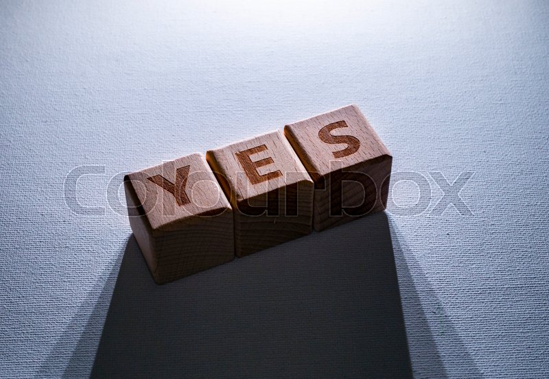 Yes Word Written On Wood Blocks | Stock image | Colourbox