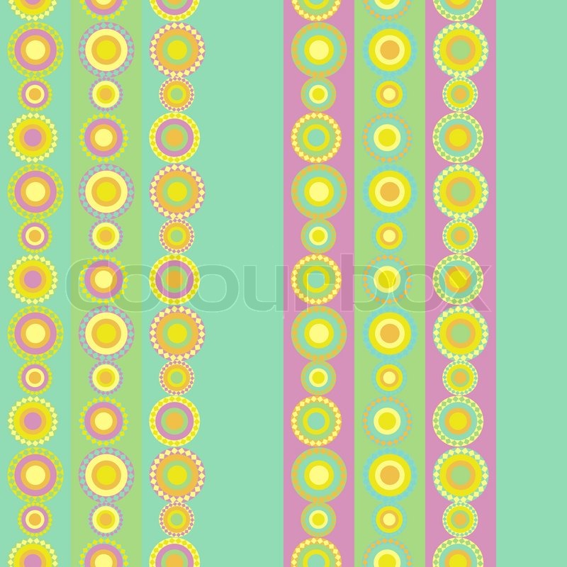 Multicolored circles seamless stripes ... | Stock vector | Colourbox