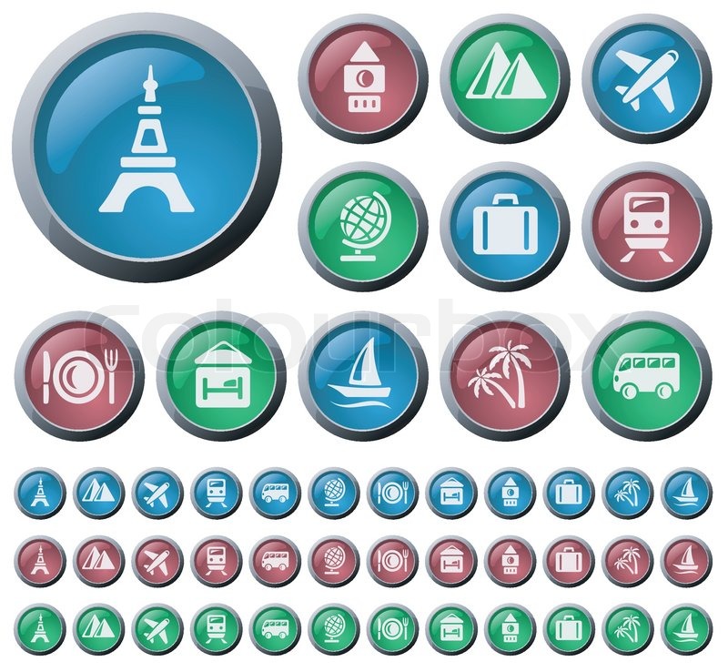 Travel button set | Stock vector | Colourbox