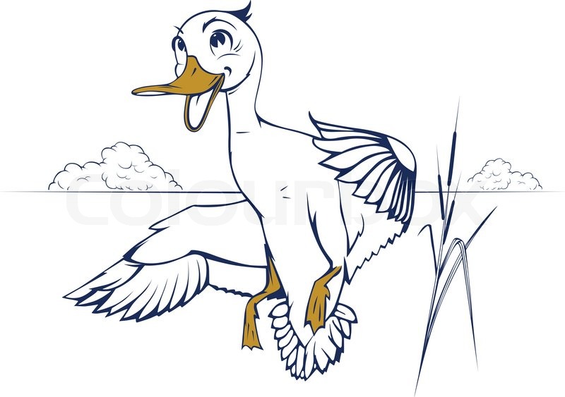 Cartoon-Ente-Flug | Stock-Vektor | Colourbox